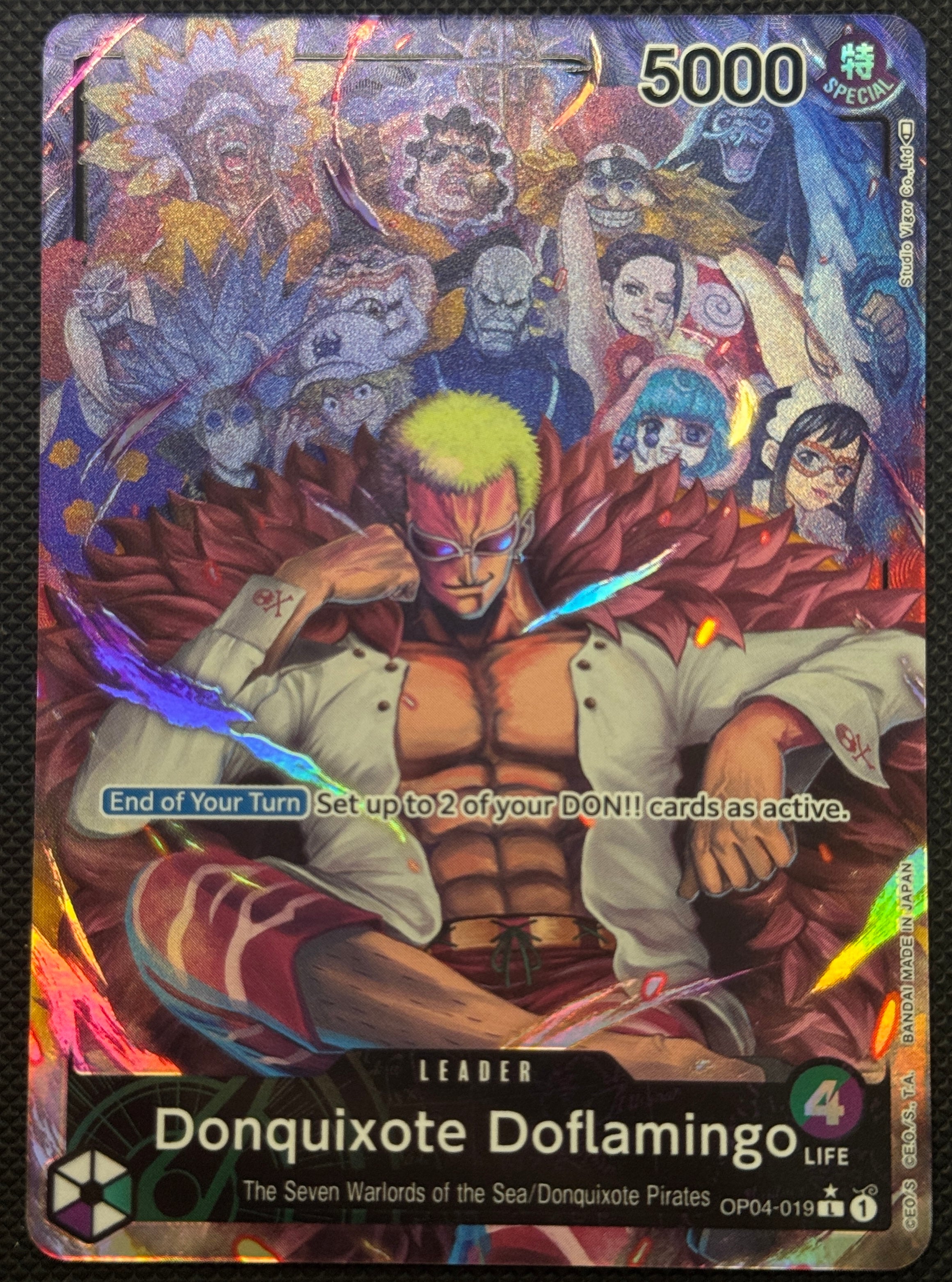 Donquixote Doflamingo OP04-019 Parallel L Kingdoms Of Intrigue One Pie – Grand Line Collectibles