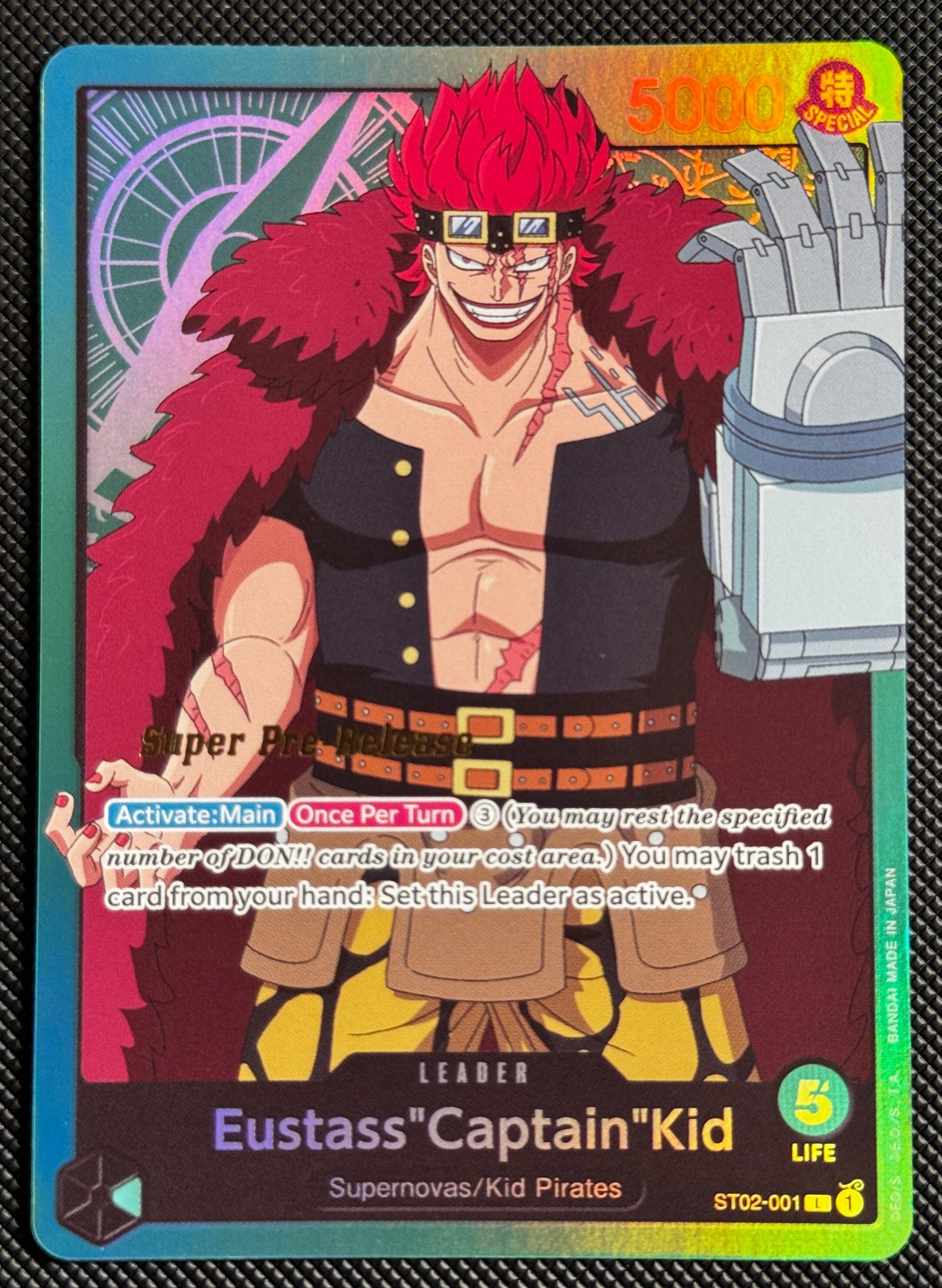 Eustass "Captain" Kid L ST02-001 Super Pre Release One Piece Card – Grand Line Collectibles
