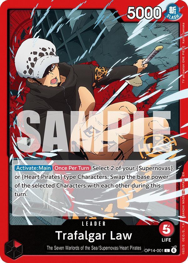 Trafalgar Law OP14-001 Leader The Azure Sea's Seven One Piece NM ...
