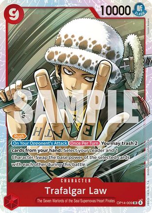 Trafalgar Law OP14-009 Super Rare The Azure Sea's Seven One Piece NM ...