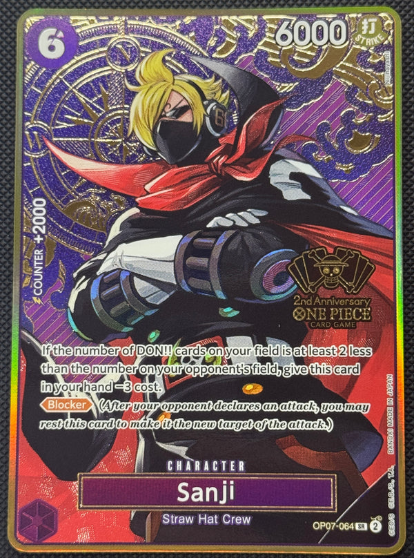 Sanji OP07-064 Parallel SR Japanese 2nd Anniversary Set Promo One Piec – Grand Line Collectibles