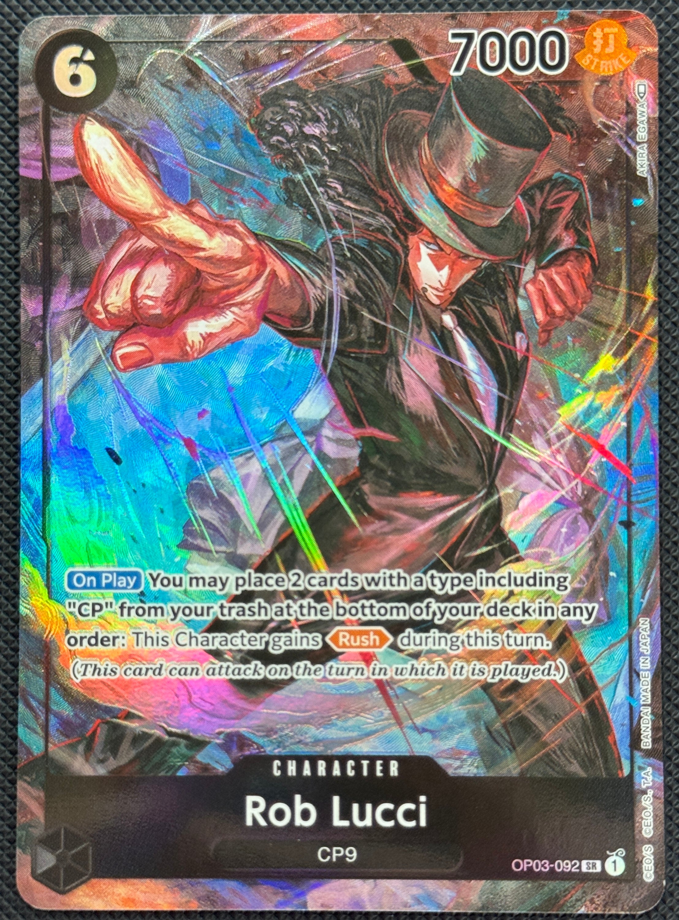 Rob Lucci OP03-092 Parallel SR Pillars of Strength One Piece Card ...