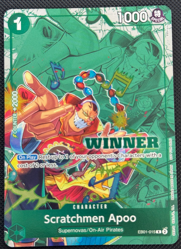 Scratchmen Apoo EB01-015 R Winner Tournament Pack One Piece Card ...